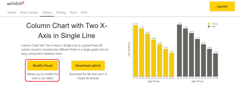 Create Column Chart With Two X Axis In Single Line Visual For Power BI 
