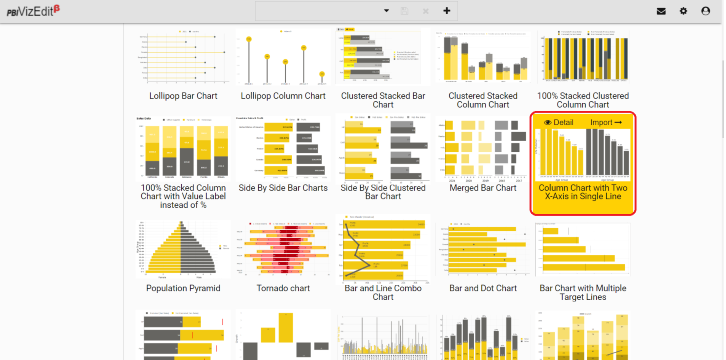 Create Column Chart With Two X Axis In Single Line Visual For Power BI PBI VizEdit